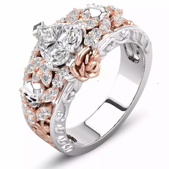 Jewelry | Beautiful Rose Gold And Silver Colored Skull Ring | Poshmark